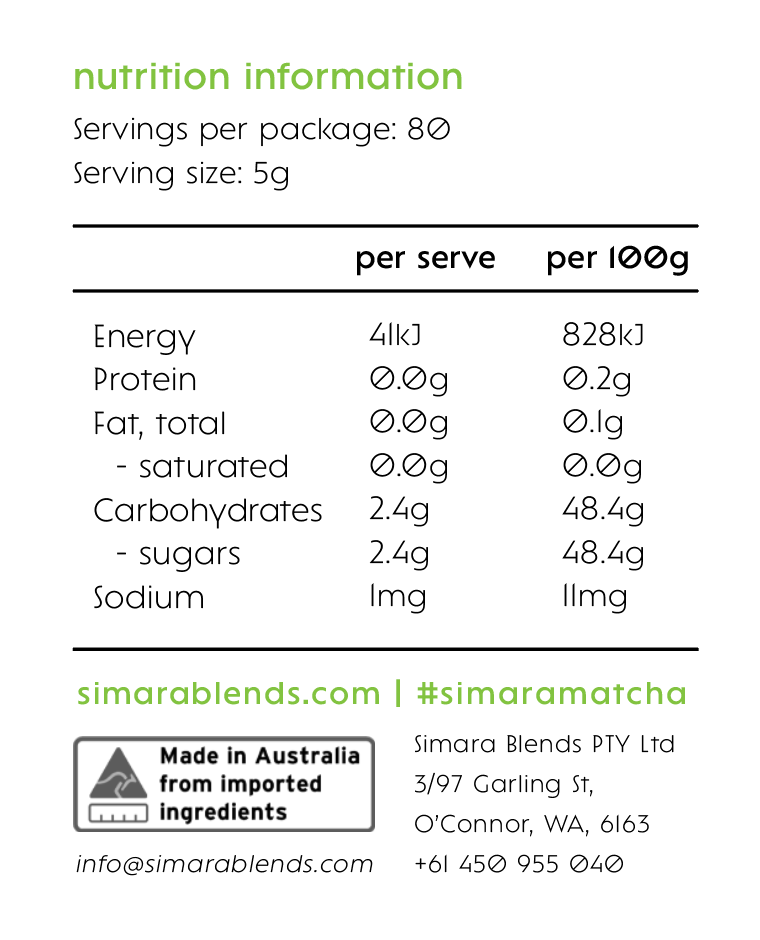 Simara Blends Japanese Matcha - 250g – Made In Perth